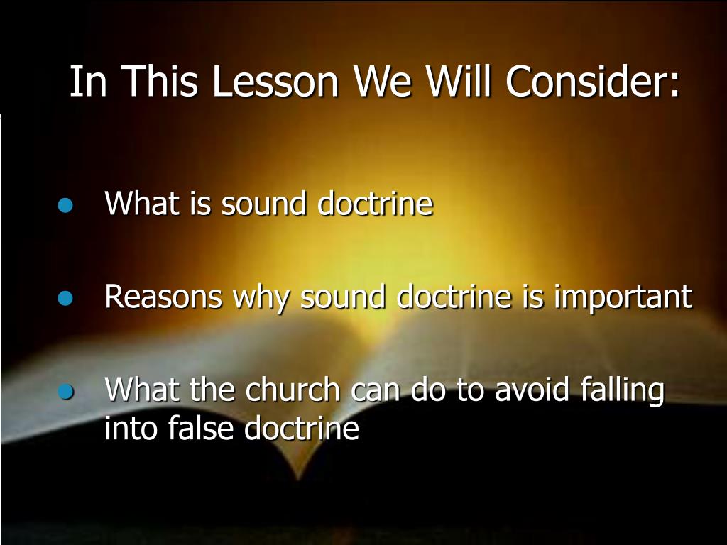 PPT - Back To The Bible Concerning The Importance Of Sound Doctrine By ...