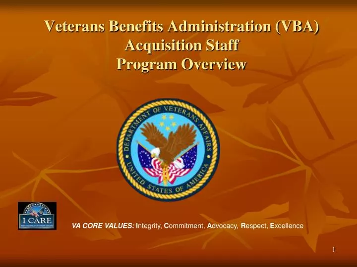 PPT - Veterans Benefits Administration (VBA) Acquisition Staff Program ... PPT - Veterans Benefits Administration (VBA) Acquisition Staff Program ...