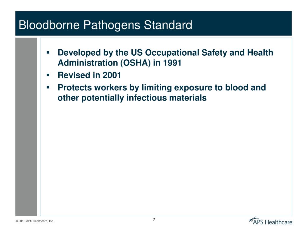 PPT - Infectious Diseases: Bloodborne Pathogens Presented by: APS ...