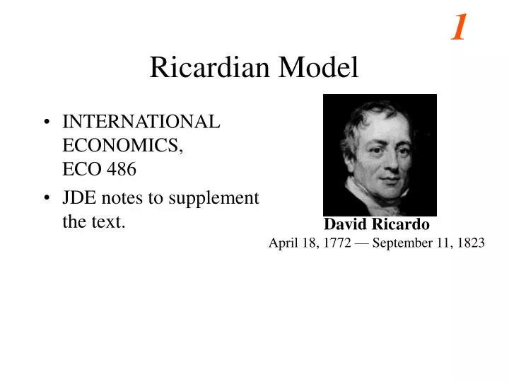PPT - Ricardian Model PowerPoint Presentation, free download - ID:1710578