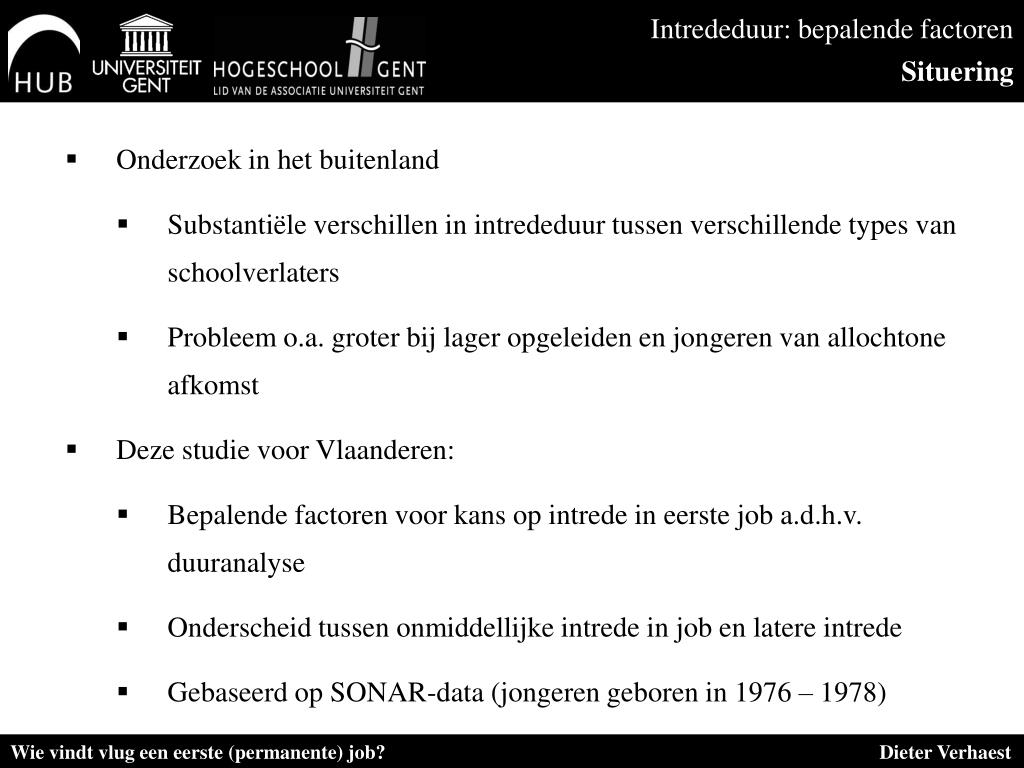 PPT - Wie vindt vlug een eerste (permanente) job? PowerPoint ...