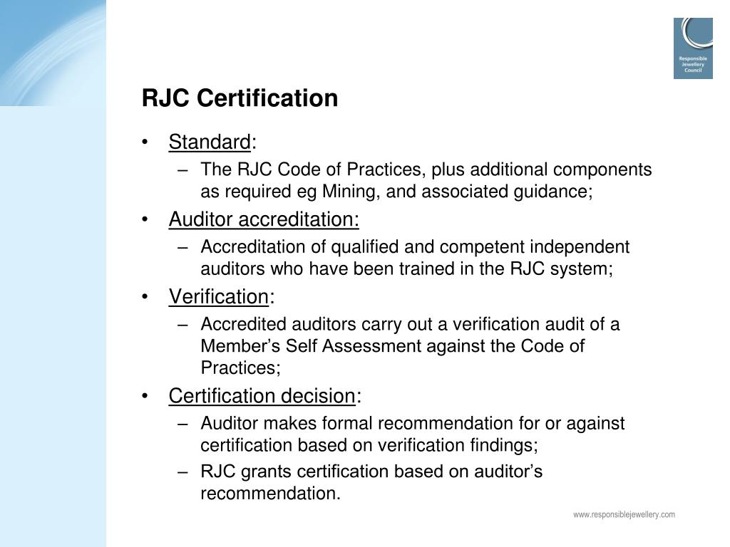 PPT - The Responsible Jewellery Council Certification System PowerPoint ...
