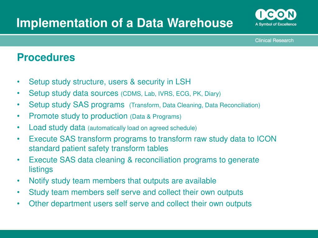 PPT - Data Warehousing for the Reporting and Management of Clinical ...