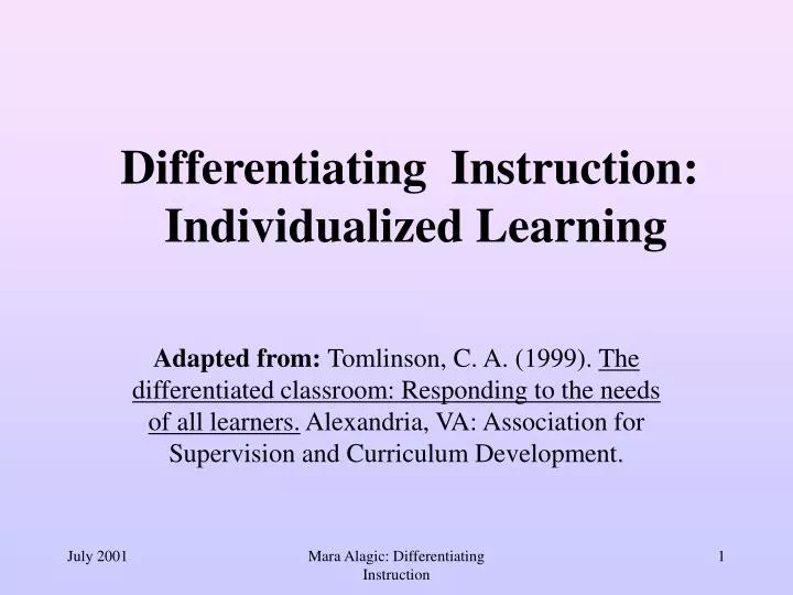 PPT - Differentiating Instruction: Individualized Learning PowerPoint ... PPT - Differentiating Instruction: Individualized Learning PowerPoint ...