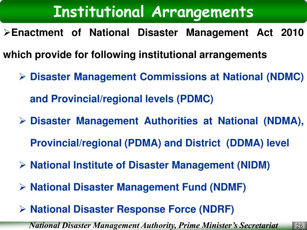 PPT - National Disaster System & Laws in Pakistan By Nadeem Ahmed Abro ...