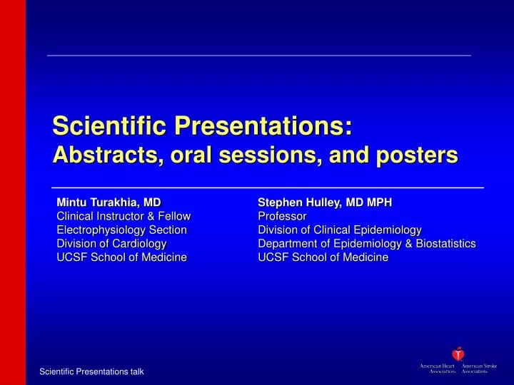 PPT - Scientific Presentations: Abstracts, oral sessions, and posters ...