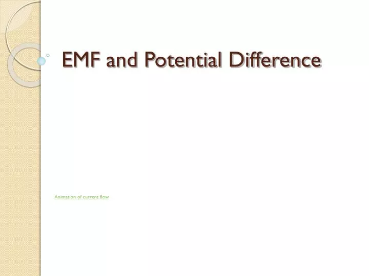 PPT - EMF and Potential Difference PowerPoint Presentation, free ...