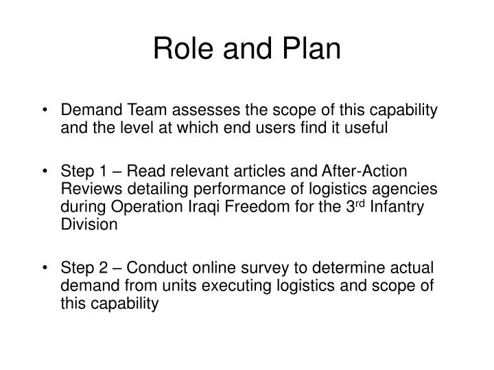 PPT - Role and Plan PowerPoint Presentation, free download - ID:1713329