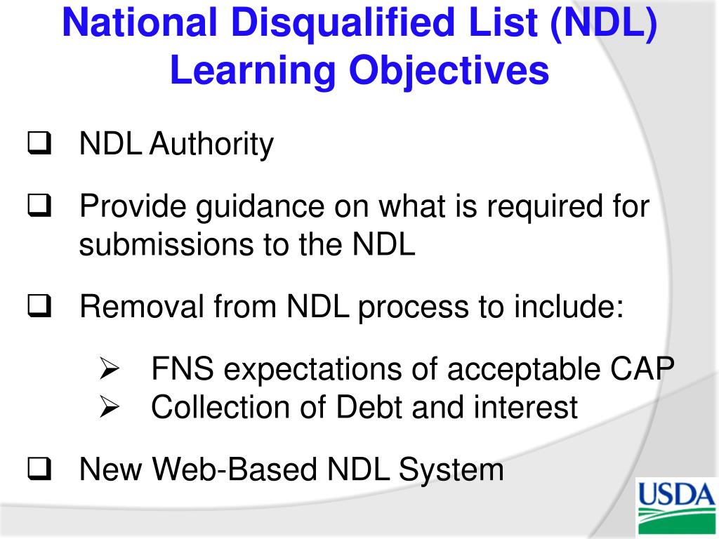 PPT - Child And Adult care food program Seriously deficient (SD) to The ...