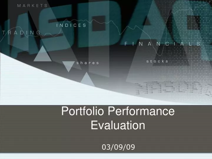 PPT - Portfolio Performance Evaluation PowerPoint Presentation, free ...