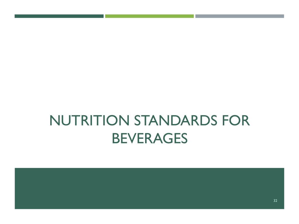PPT - Nutrition Standards for All Foods Sold in School PowerPoint ...