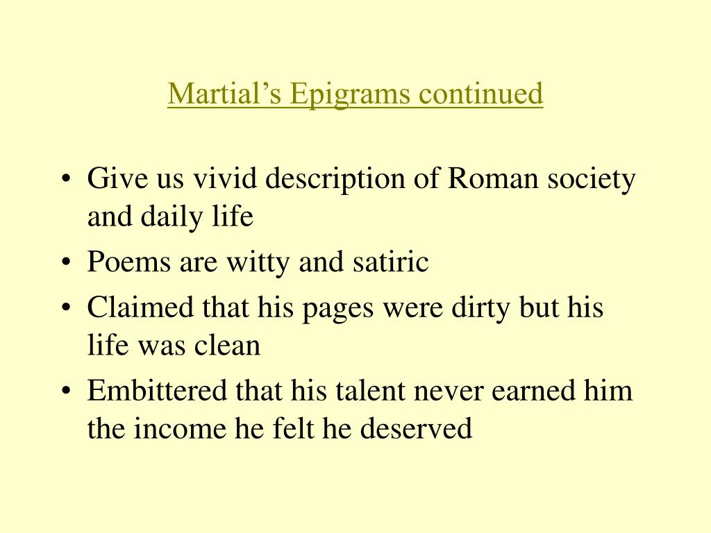 PPT - The Roman Poet Martial: His Life and Times PowerPoint ...