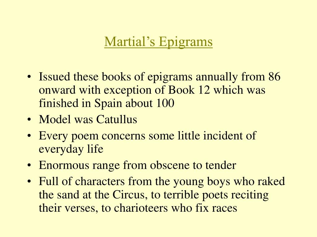 PPT - The Roman Poet Martial: His Life and Times PowerPoint ...
