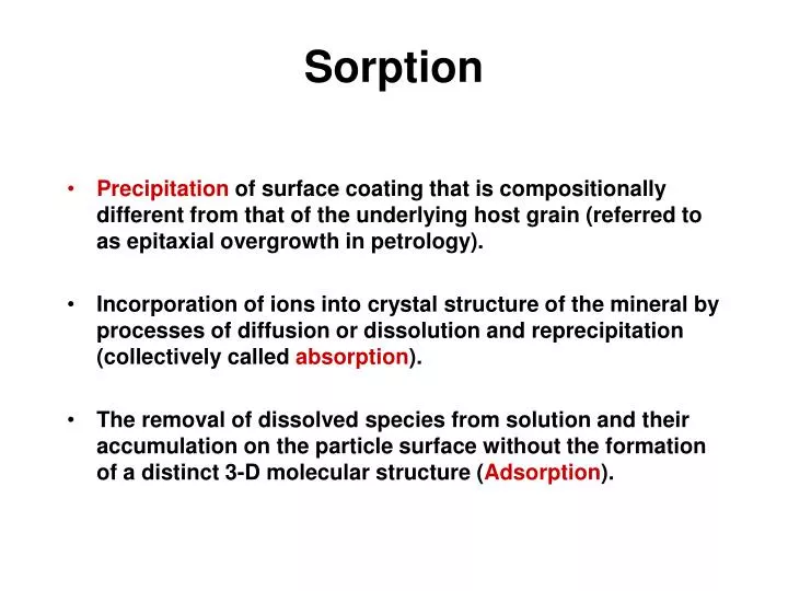 PPT - Sorption PowerPoint Presentation - ID:1714175