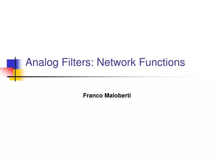 Ppt Analog Filters Network Functions Powerpoint Presentation Free Download Id1714219