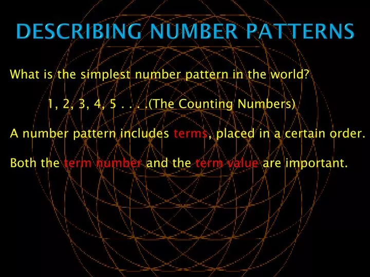 PPT - Describing number patterns PowerPoint Presentation - ID:1714273 PPT - Describing number patterns PowerPoint Presentation - ID:1714273