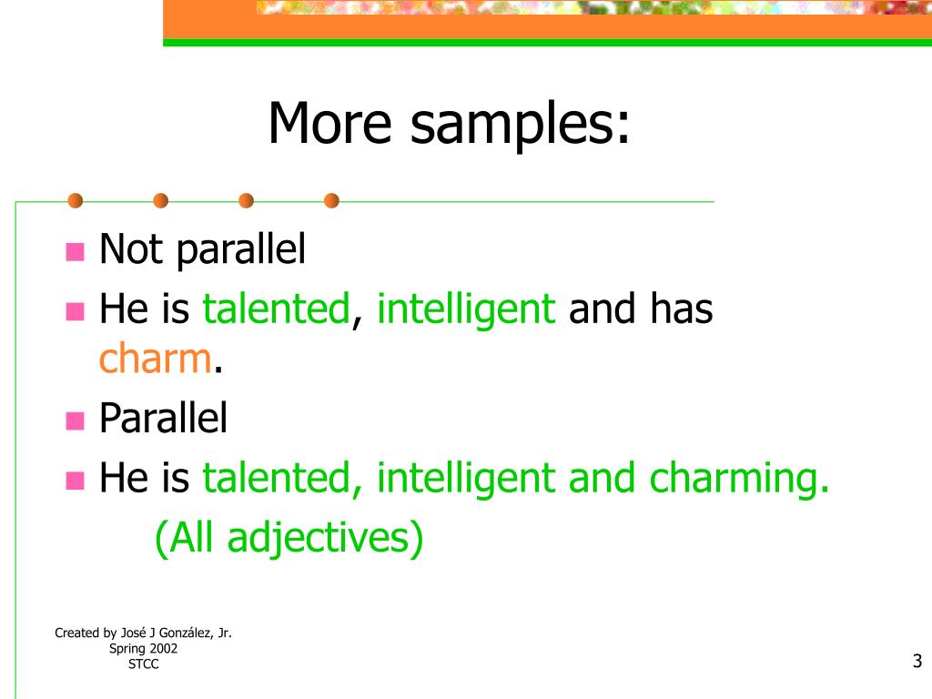 Parallelism Examples With Answers