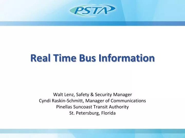 PPT - Real Time Bus Information PowerPoint Presentation, free download ...