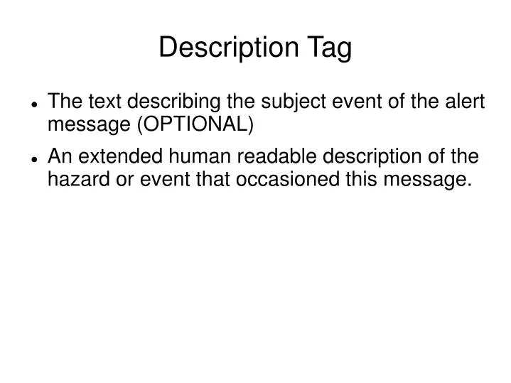 PPT - Description Tag PowerPoint Presentation, free download - ID:1715152