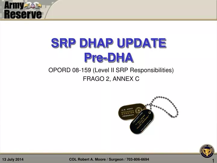 PPT - SRP DHAP UPDATE Pre-DHA PowerPoint Presentation, free download ...