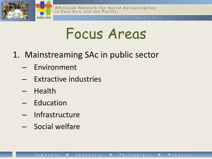 PPT - Focus Areas PowerPoint Presentation, free download - ID:1715676
