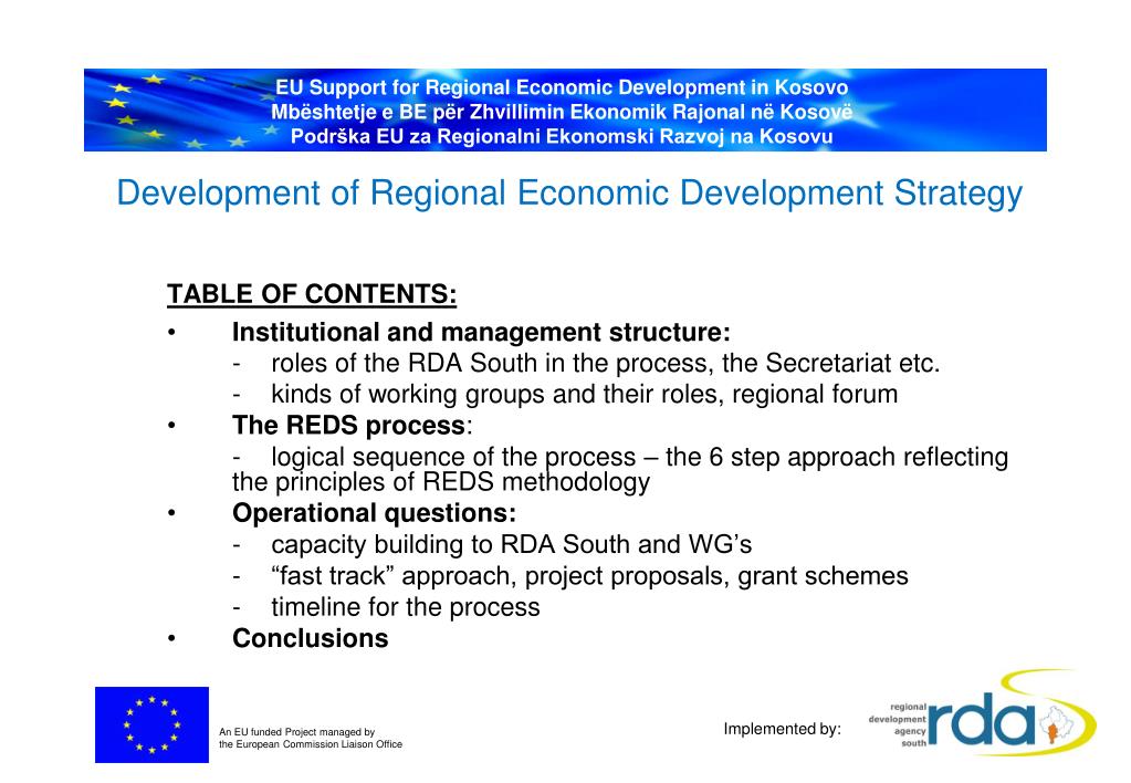 PPT - Regional Development Agency - South Regional Development Strategy ...