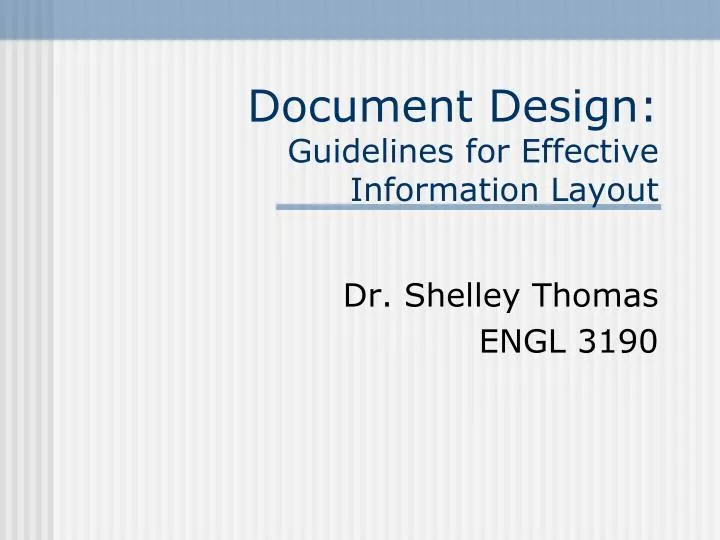 PPT - Document Design: Guidelines for Effective Information Layout ...