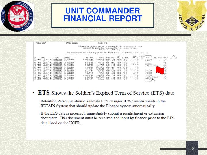 PPT - UNIT COMMANDER FINANCIAL REPORT PowerPoint Presentation - ID:1715948
