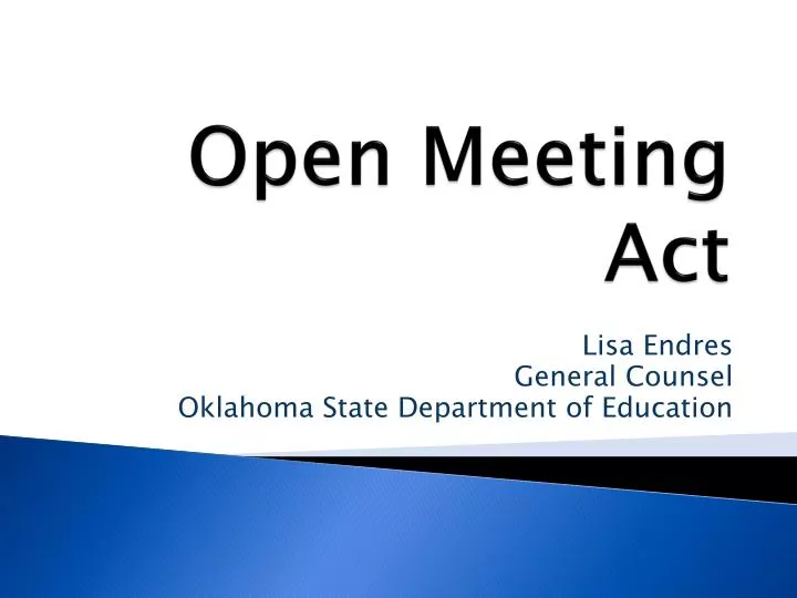 PPT - Open Meeting Act PowerPoint Presentation, free download - ID:1716813