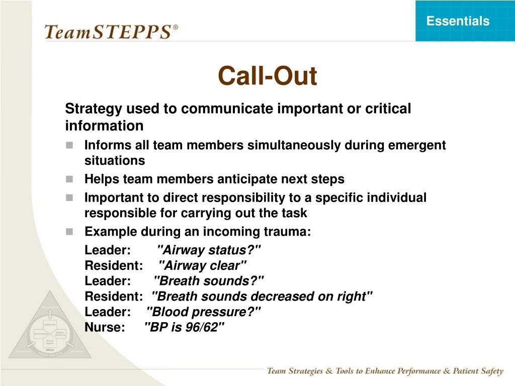 PPT - TeamSTEPPS ® Long-Term Care Essentials Course Strategies and ...