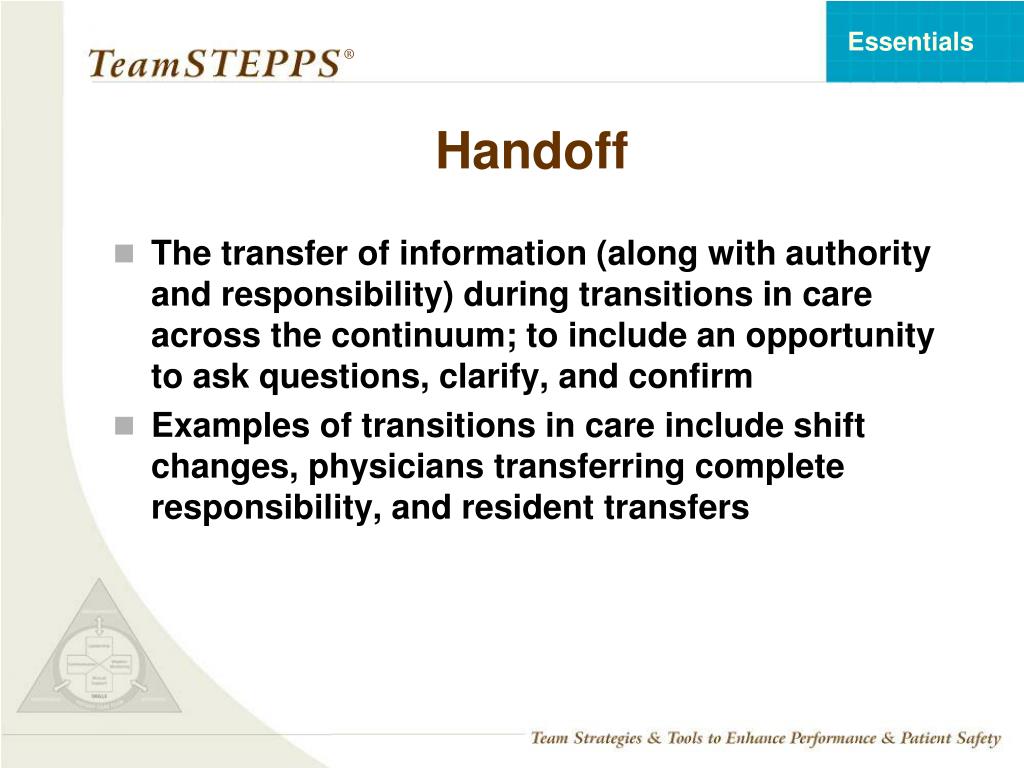 PPT - TeamSTEPPS ® Long-Term Care Essentials Course Strategies and ...