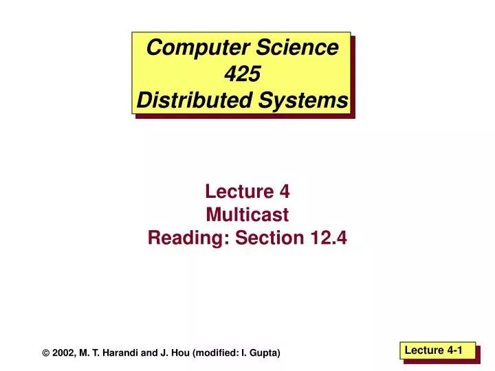 PPT - Computer Science 425 Distributed Systems PowerPoint Presentation ...