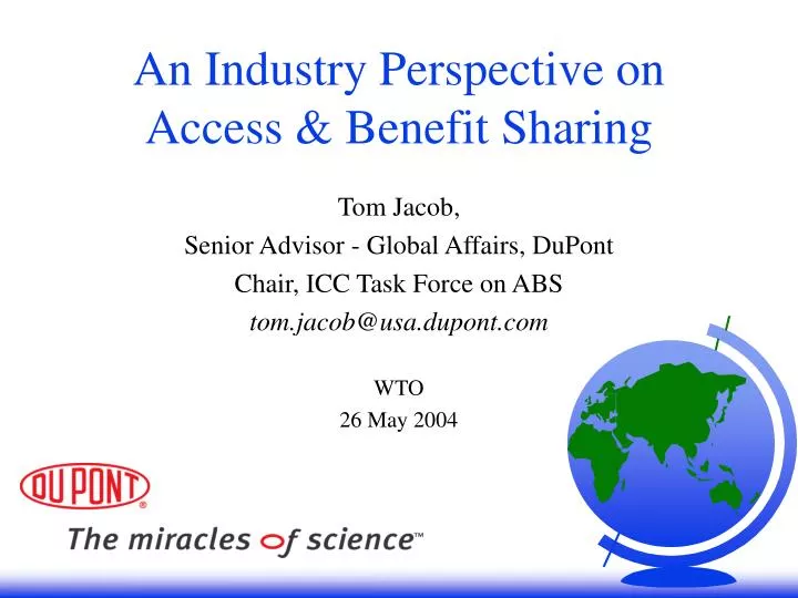 PPT - An Industry Perspective on Access & Benefit Sharing PowerPoint Presentation - ID:1718812