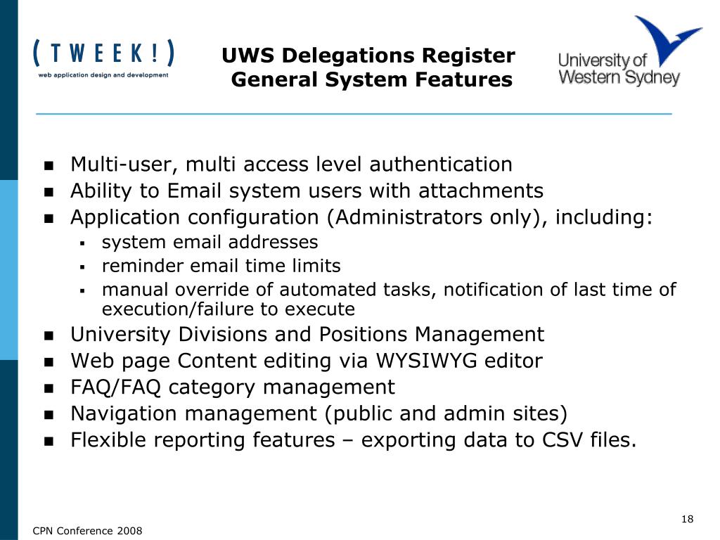 PPT - UWS Delegations Register PowerPoint Presentation, free download ...