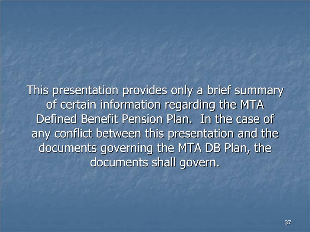 PPT MTA Defined Benefit Pension Plan PowerPoint Presentation Free PPT MTA Defined Benefit Pension Plan PowerPoint Presentation Free