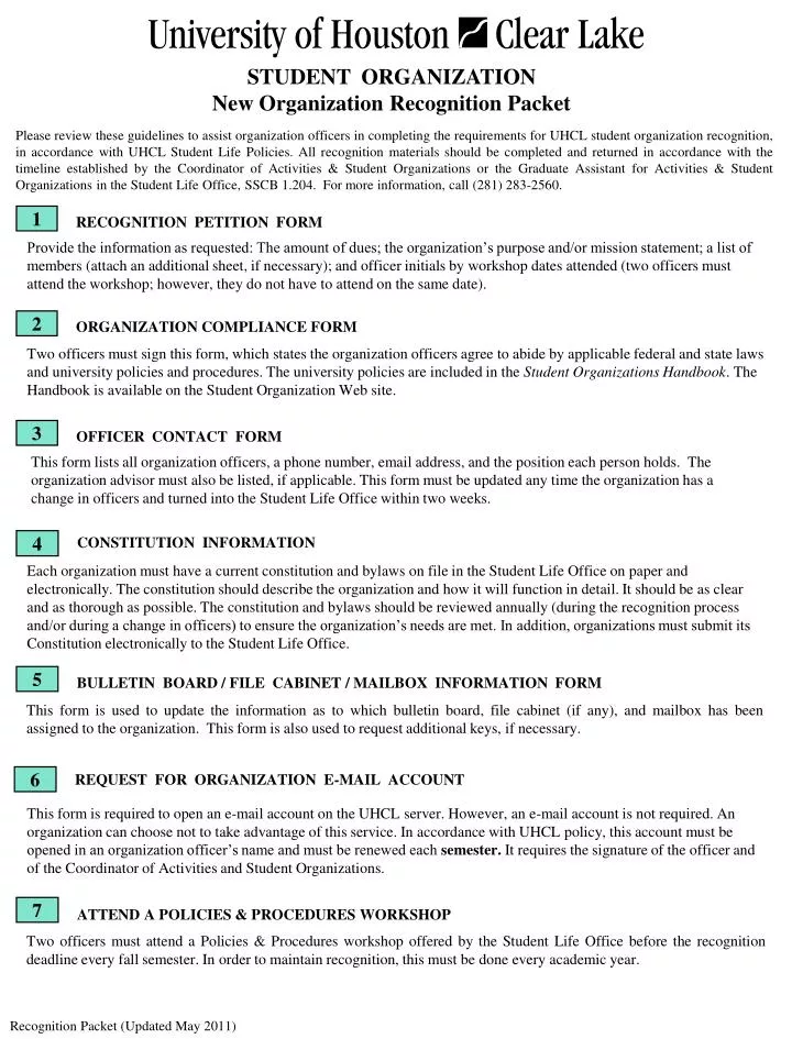 PPT - STUDENT ORGANIZATION New Organization Recognition Packet ...