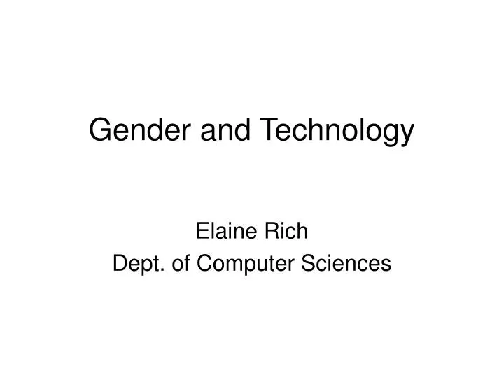PPT - Gender and Technology PowerPoint Presentation, free download - ID ...