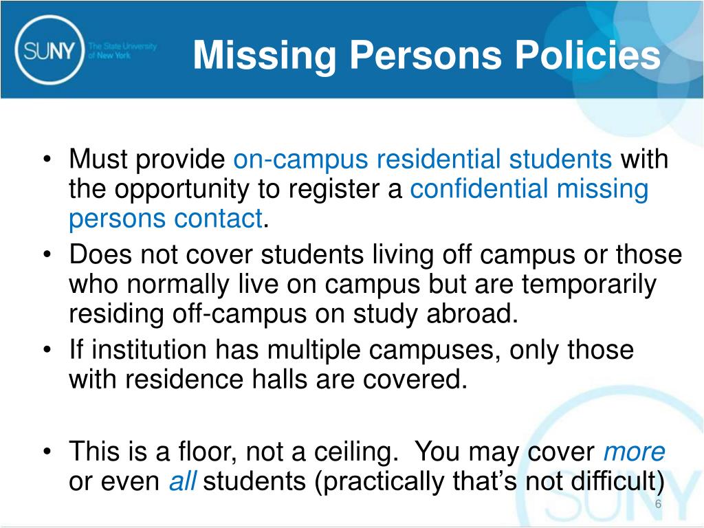 PPT - Three Things You Don’t Know About the Clery Act: Missing Persons ...