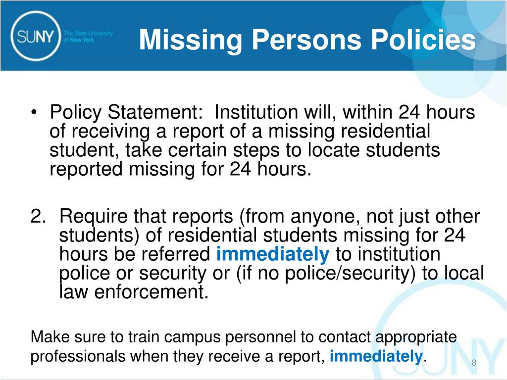 PPT - Three Things You Don’t Know About the Clery Act: Missing Persons ...