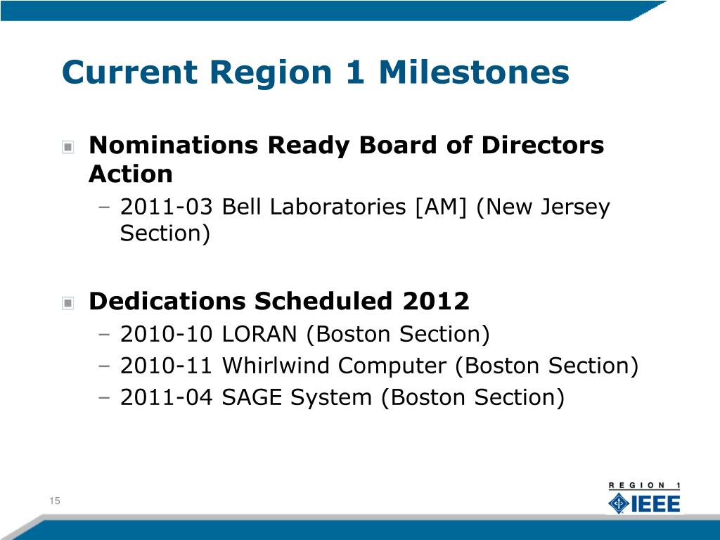 PPT - Region 1 Milestone & History Committee Report PowerPoint ...