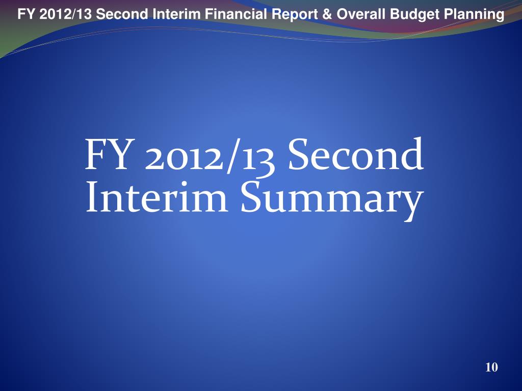 PPT - FY 2012/13 Second Interim Financial Report & Overall Budget ...