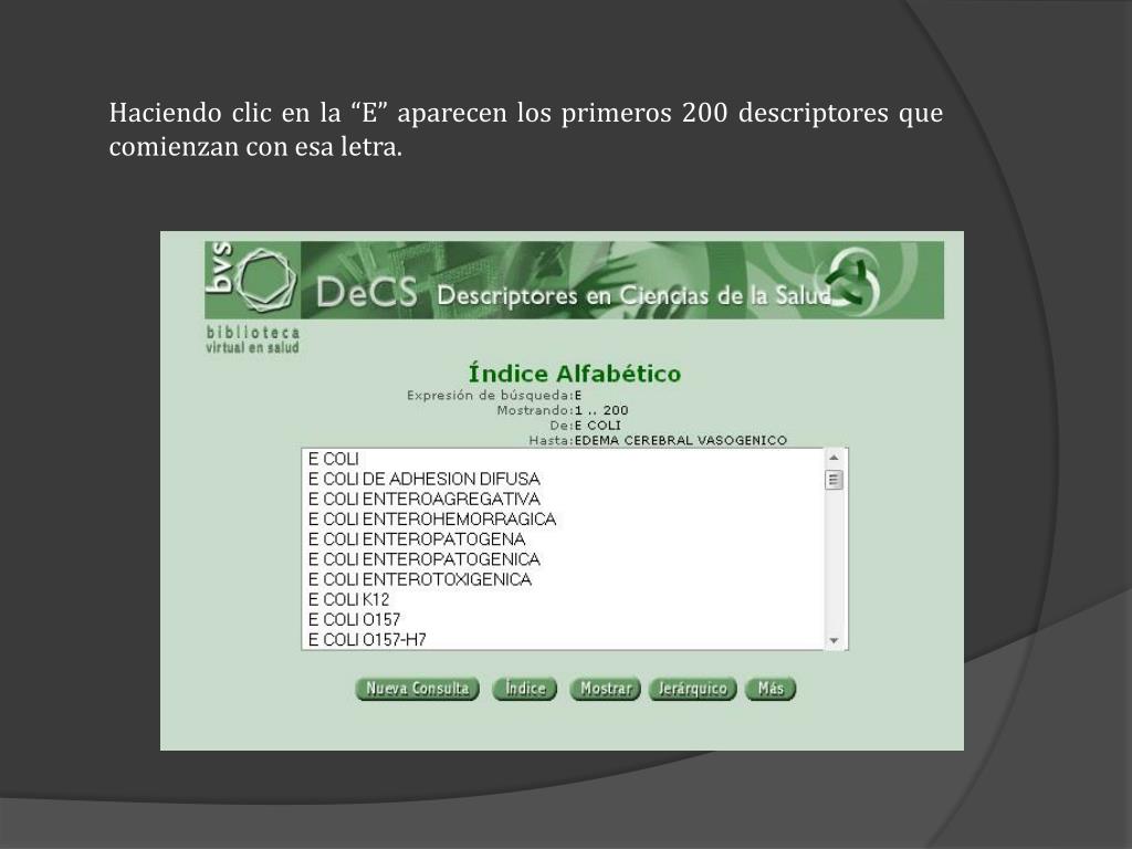 PPT - Descriptores en Ciencias de la Salud (DeCS) PowerPoint ...