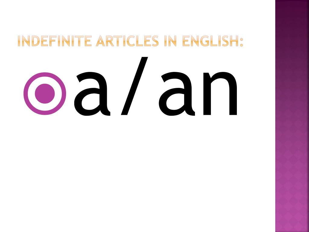 PPT - Los artículos definidos e indefinidos ( Definite and indefinite ...
