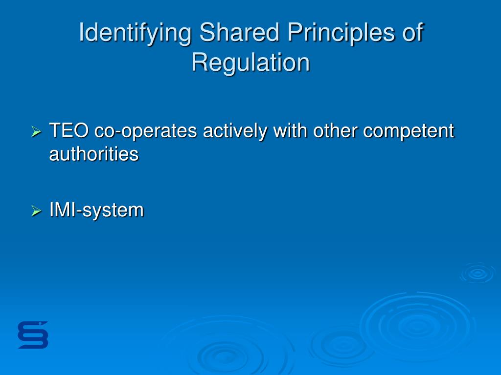 PPT - IDENTIFYING SHARED PRINCIPLES OF REGULATION - Regulation of ...