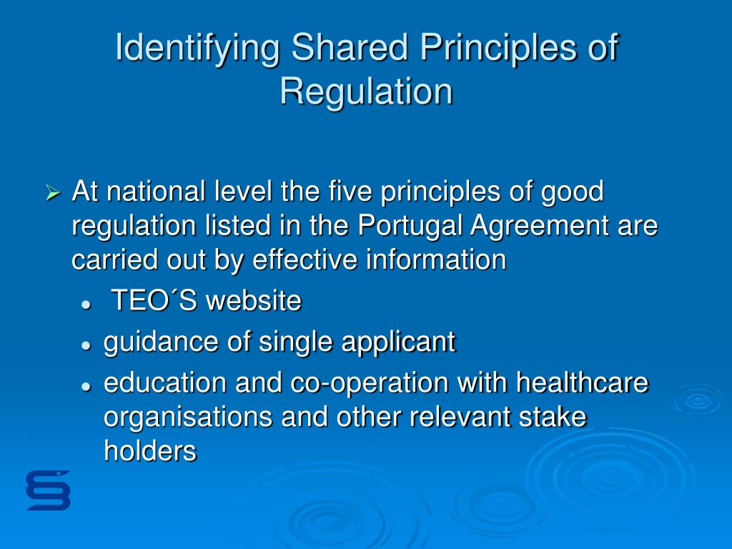 PPT - IDENTIFYING SHARED PRINCIPLES OF REGULATION - Regulation of ...