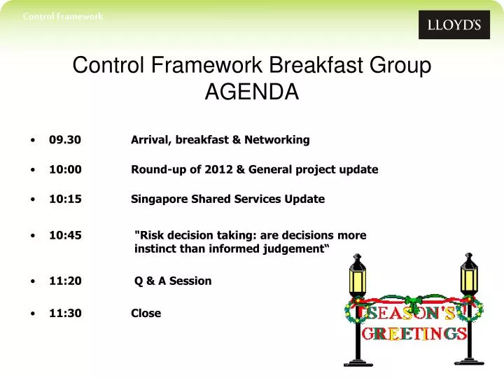 PPT - Control Framework Breakfast Group AGENDA PowerPoint Presentation ...