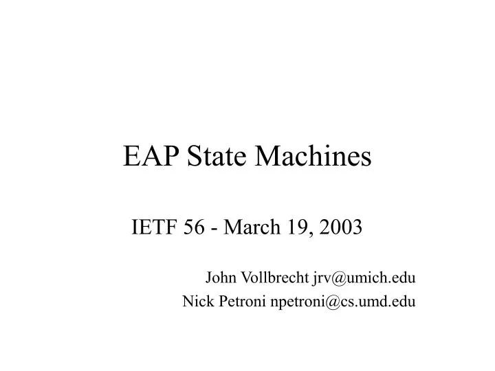 PPT - EAP State Machines PowerPoint Presentation, free download - ID ...
