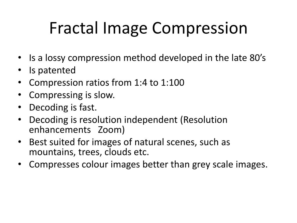 Ppt Fractal Image Compression Powerpoint Presentation Free Download