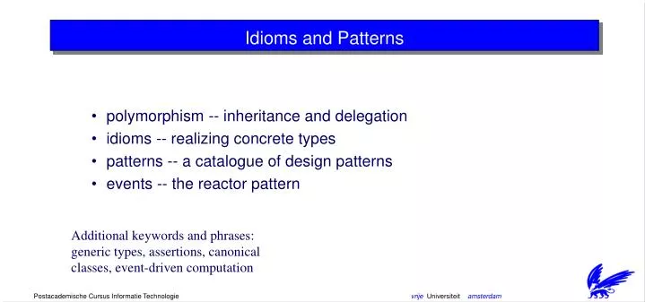 PPT - Idioms and Patterns PowerPoint Presentation, free download - ID:1721925