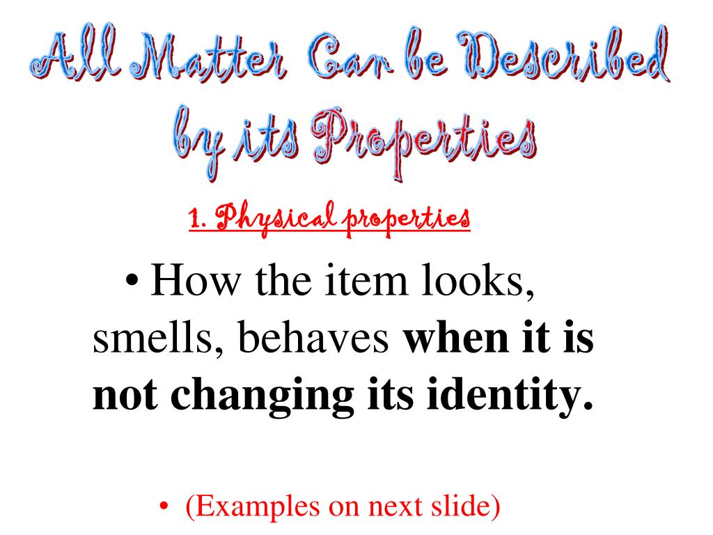PPT - Topics to be Covered Physical & Chemical Properties Intrinsic v ...